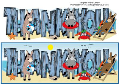 Beach Donkeys Thank You Large Dl - CUP598744_750 | Craftsuprint