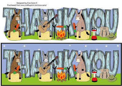 Camping Donkeys Thank You Large Dl - CUP598746_750 | Craftsuprint