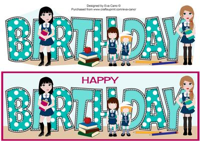 School Girls Birthday Large Dl - CUP635202_750 | Craftsuprint