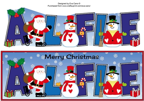 Santa & Snowmen ALFIE large dl - CUP737580_750 | Craftsuprint