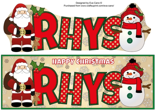 Santa & Snowman RHYS large dl - CUP746572_750 | Craftsuprint