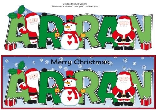 Santas & Snowman ARRAN large dl - CUP838128_750 | Craftsuprint