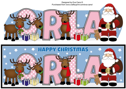 Santa and his Reindeers ORLA large dl - CUP838382_750 | Craftsuprint