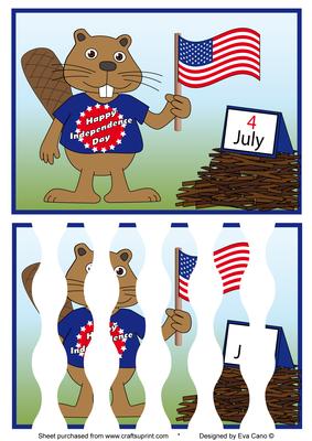 Beaver Wishing Happy Independence Day 4th of July - CUP86239_750 ...