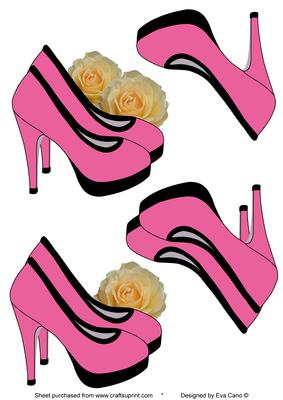 Pink Shoes Decoupage Topper - CUP94454_750 | Craftsuprint
