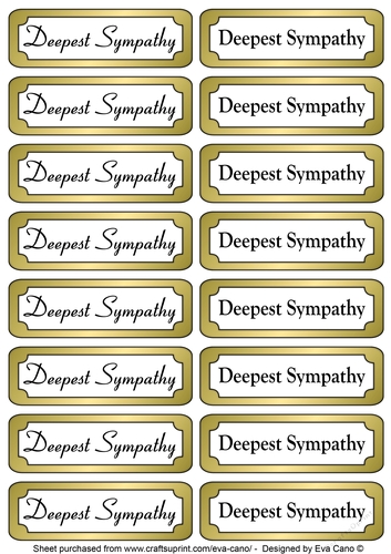 Deepest Sympathy gold tags - CUP967401_750 | Craftsuprint