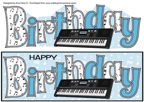 Electric Keyboard BIRTHDAY large dl - CUP975406_750 | Craftsuprint