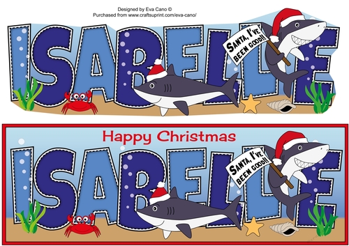 Christmas Sharks ISABELLE large dl - CUP990200_750 | Craftsuprint