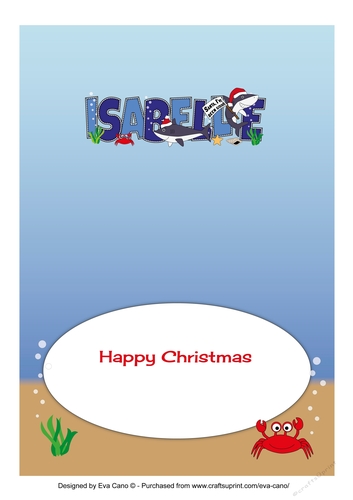 Christmas Sharks ISABELLE 5x7 insert - CUP990204_750 | Craftsuprint