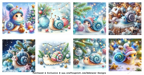 Cute christmas snails - CUP1317935_76461 | Craftsuprint