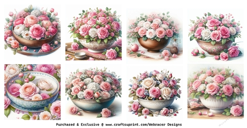 Scale with pink and white roses - CUP1336793_76461 | Craftsuprint
