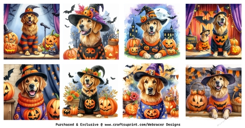 Golden Retrievers Halloween - CUP1336967_76461 | Craftsuprint