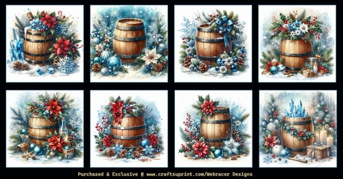 Festive christmas wooden barrels - CUP1347204_76461 | Craftsuprint