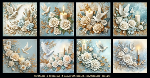 Sympathy backgrounds in soft blue - gold - CUP1352594_76461 | Craftsuprint