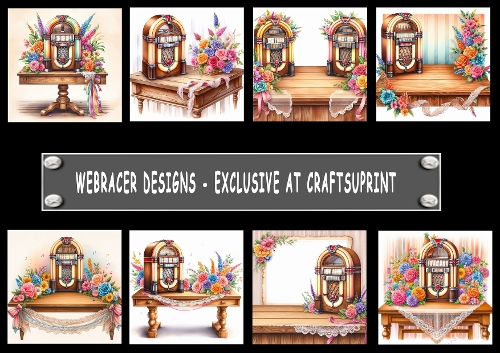 Jukeboxes and flowers - CUP1367266_76461 | Craftsuprint