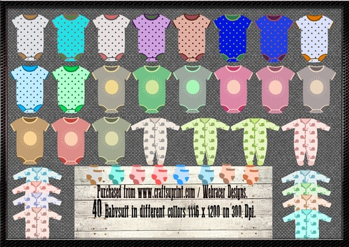 40 Baby Suits in different colors. - CUP769268_76461 | Craftsuprint