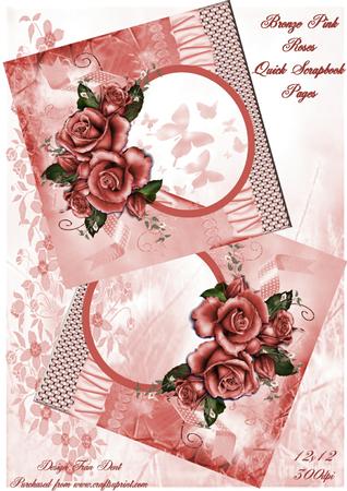 Bronze Pink Roses Quick Scrapbook Pages - CUP285955_825 | Craftsuprint