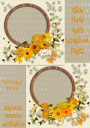 Yellow Floral Quick Scrapbook Pages - CUP297803_825 | Craftsuprint