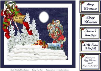 Santa Dropping Presents Down the Chimney - CUP351400_825 | Craftsuprint