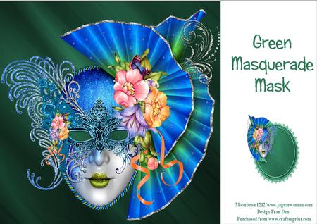 Green Masquerade Mask Card Kit - CUP373658_825 | Craftsuprint