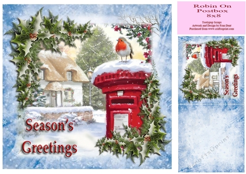 Robin On Postbox 8x8 - CUP904035_825 | Craftsuprint