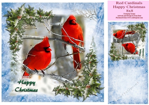Red Cardinals Happy Christmas - CUP917931_825 | Craftsuprint