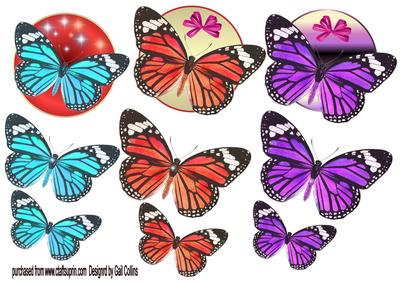 Round Butterfly Toppers X3 - CUP426889_695 | Craftsuprint