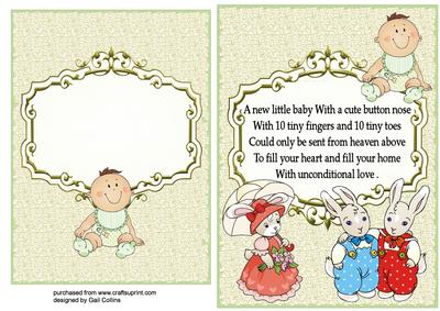 Baby Verse Card Front - CUP511793_695 | Craftsuprint