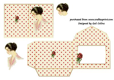 Vintage Gift Card/invitation/notelet - CUP590764_695 | Craftsuprint