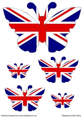 Union Flag Butterfly (union Jack) - CUP86473_695 | Craftsuprint