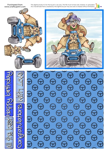 The Wrinklies Decoupage - The Fast Lane - CUP764556_77229 | Craftsuprint