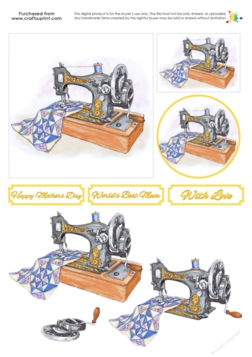 Decoupage - Sewing Machine - CUP765097_77229 | Craftsuprint
