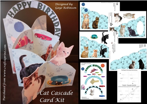 Cats & Kittens Cascade Card Kit Blue - CUP1030359_3656 | Craftsuprint