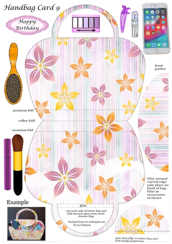 Handbag card 9 with accessories - CUP1067031_3656 | Craftsuprint