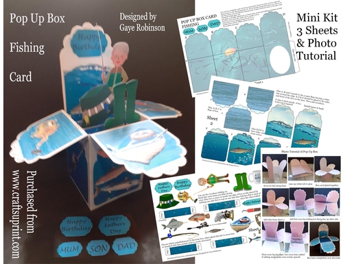 Pop Up Box Fishing Card Mini Kit - CUP1159472_3656 | Craftsuprint