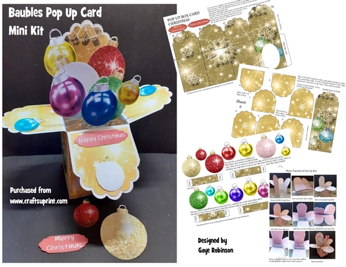 Christmas Baubles Pop Up Box Mini Kit - CUP1350539_3656 | Craftsuprint