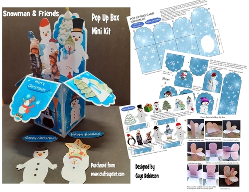 Snowman and friends Pop Up Box Mini Kit - CUP1350540_3656 | Craftsuprint