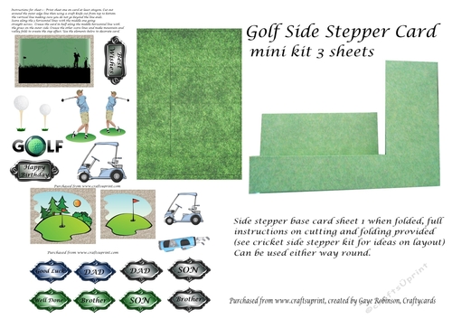 Golf Side Stepper Card Mini Kit 3 sheets - CUP823940_3656 | Craftsuprint