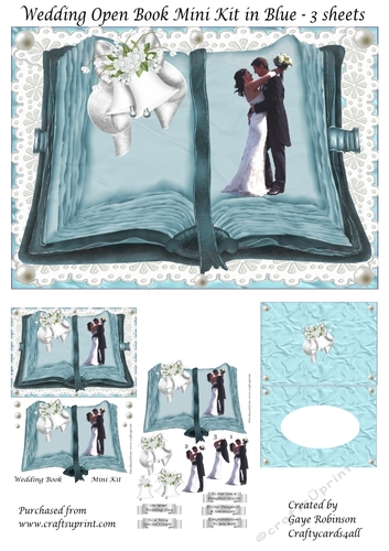 Wedding-Blue Open Book Mini Kit - CUP861712_3656 | Craftsuprint