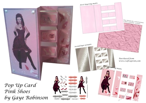 Tri Fold Pop Out Card Mini Kit - Pink with shoes - CUP877173_3656 ...