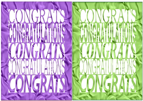 Congratulations cut out backings in purple & green - CUP892577_3656 ...