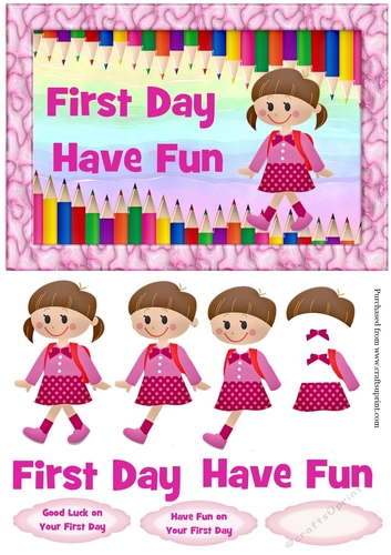First Day Fun - School Girl - CUP992920_3656 | Craftsuprint