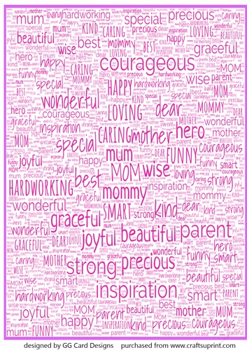 Mum backing paper - CUP1232258_3315 | Craftsuprint