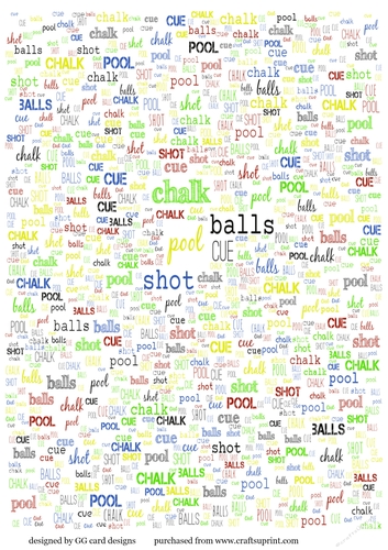 pool words backing paper - CUP1233217_3315 | Craftsuprint