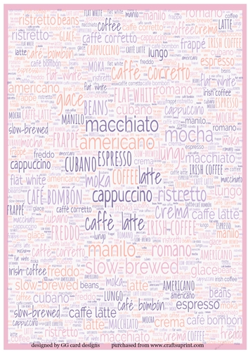 coffee words backing paper - CUP1234821_3315 | Craftsuprint