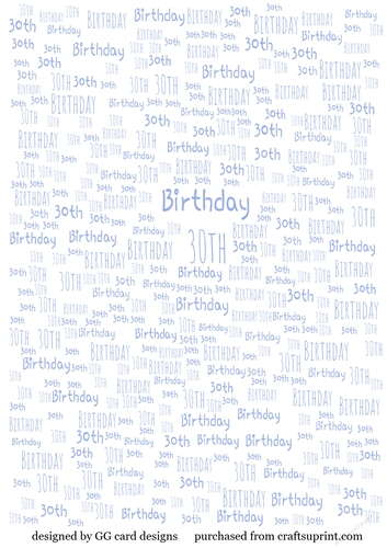 30th Backing paper blue - CUP1244719_3315 | Craftsuprint