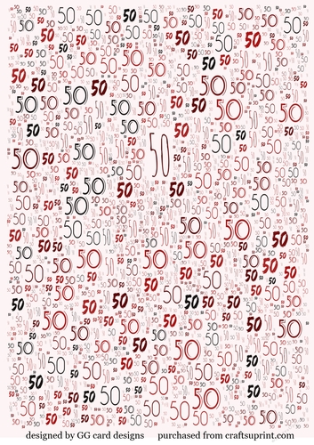 50th Backing paper red - CUP1244723_3315 | Craftsuprint
