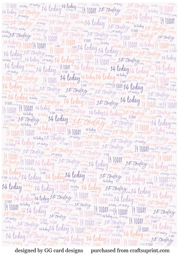 14 today backing paper peach - CUP1244853_3315 | Craftsuprint