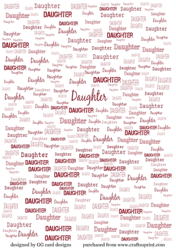 Daughter word BP red - CUP1258360_3315 | Craftsuprint