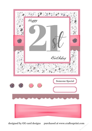 21st Birthday Topper 1 - CUP1272432_3315 | Craftsuprint